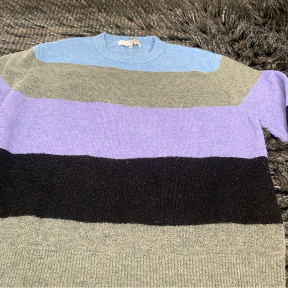 John + Jenn | Sweaters | John Jenn Grey Purple Blue Black Striped Crew ...